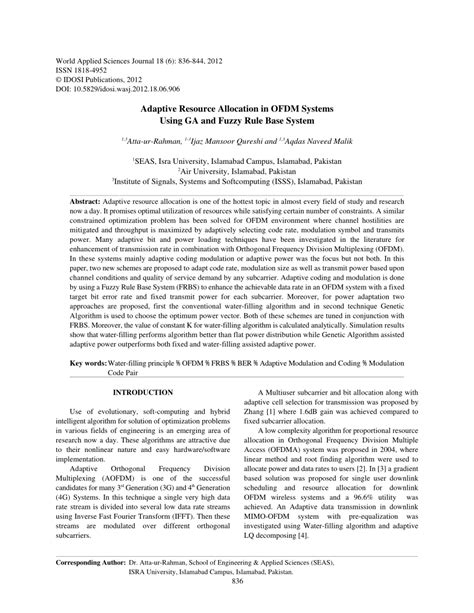 pdf adaptive resource allocation in ofdm systems using ga and fuzzy rule base system