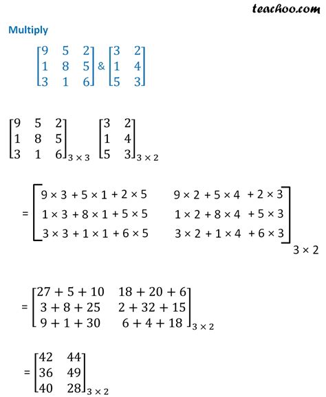 multiplication of matrices with examples teachoo multiplication