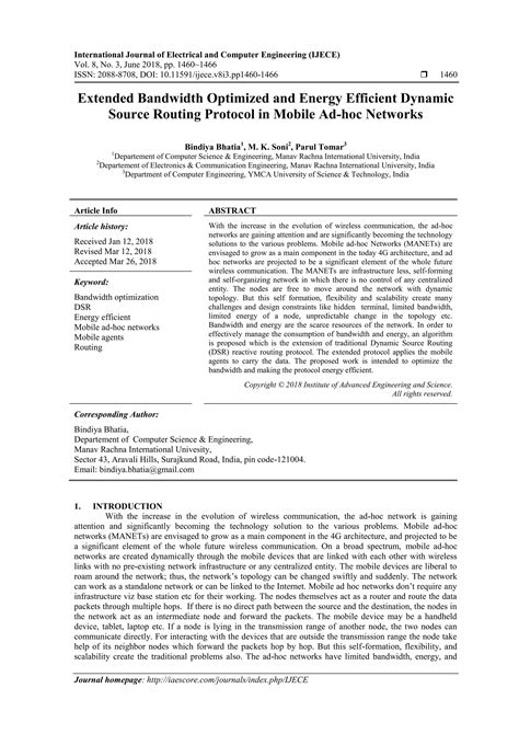 extended bandwidth optimized and energy efficient dynamic source routing protocol in mobile ad