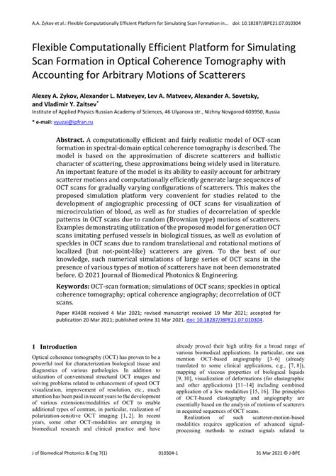 pdf flexible computationally efficient platform for simulating scan formation in optical