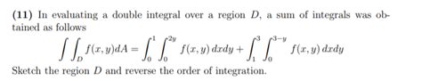 solved in evaluating a double integral over a region d a