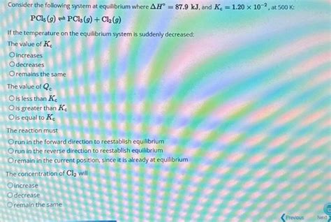solved consider the following system at equilibrium where