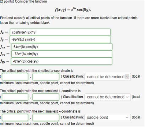 solved f z g e find and classify all critical points of