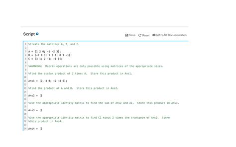 Solved MATLAB Matrix Operations In This Activity You Will Chegg