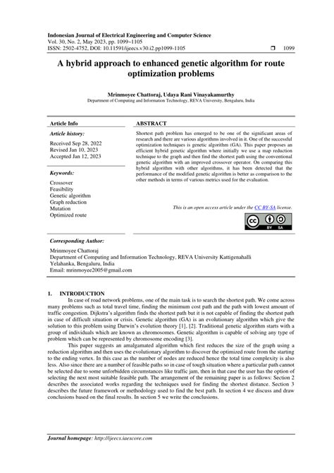 pdf a hybrid approach to enhanced genetic algorithm for route optimization problems