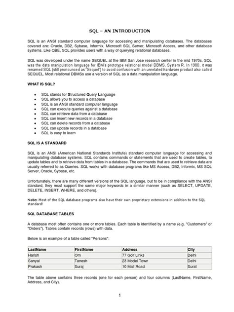 sql chapter pdf sql database index