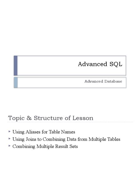 lesson02 advanced sql join pdf table database software engineering