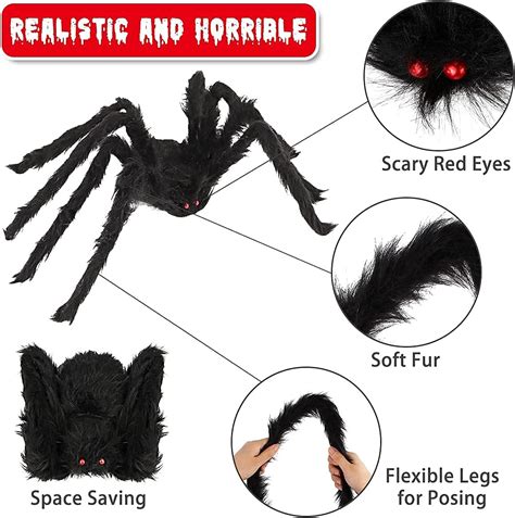 Buy Lovkiz Halloween Giant Spider Decorations 3 Pack Realistic Halloween Spider Props Fake