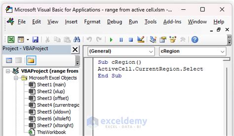 how to select range from active cell using vba in excel 3 effective methods