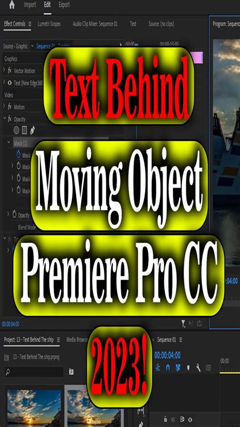 Place Text Behind A Moving Object In Premiere Pro CC 2023 Class 13 L