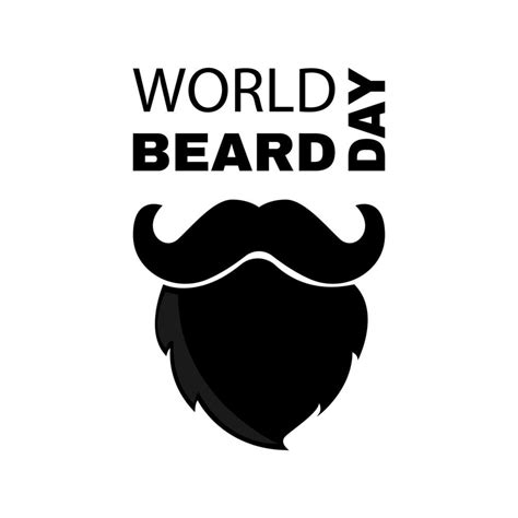World Beard Day Greeting Card With Beard And Mustache Postcard Icon 5594053 Vector Art At Vecteezy