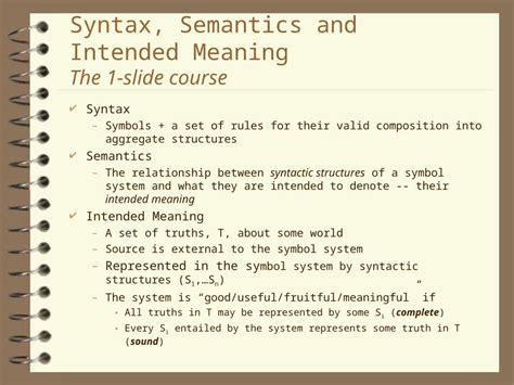 ppt syntax semantics and intended meaning the 1 slide course 4 syntax symbols a set of