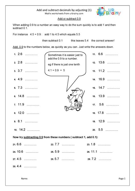 Examples Of Adding And Subtracting Decimals