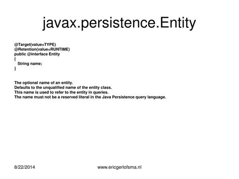 PPT Architecture Entity Beans Java Persistence API PowerPoint