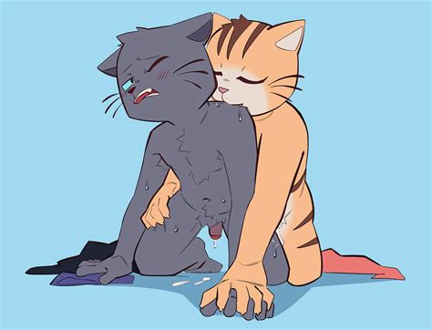 Rule 34 5 Fingers Anthro Anthro On Anthro Biped Blue Background Blue Eyes Blush Blush Lines