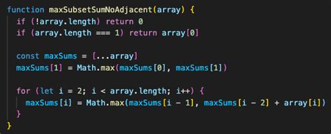 max subset sum with no adjacent elements by mary rachael koenke medium