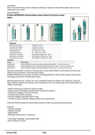 Water Filters Profine Catalog PDF