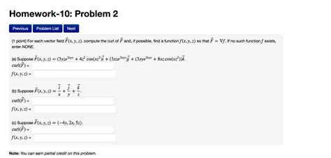 for each vector field f x y z compute the curl of