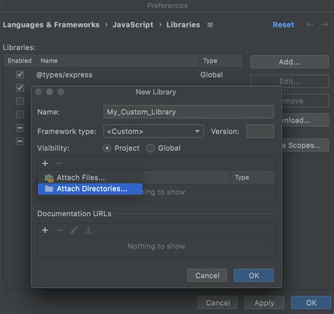 Configure JavaScript Libraries IntelliJ IDEA Documentation