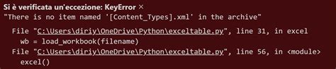 python openpyxl error there is no item named [content types] xml in the archive stack