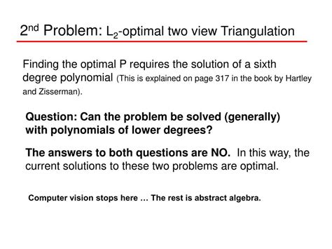 ppt using galois theory to prove structure form motion algorithms are optimal powerpoint