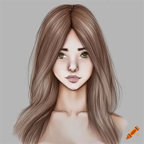 Illustration Of A Woman With Brown Hair In Anime Style On Craiyon