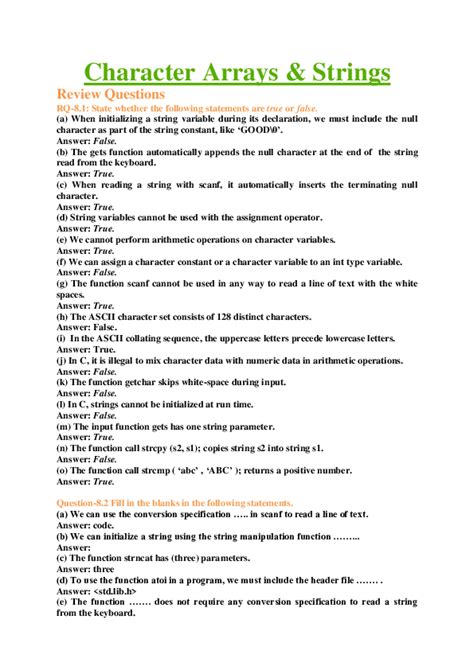 pdf character arrays and strings review questions কুদ্দুস মিয়া