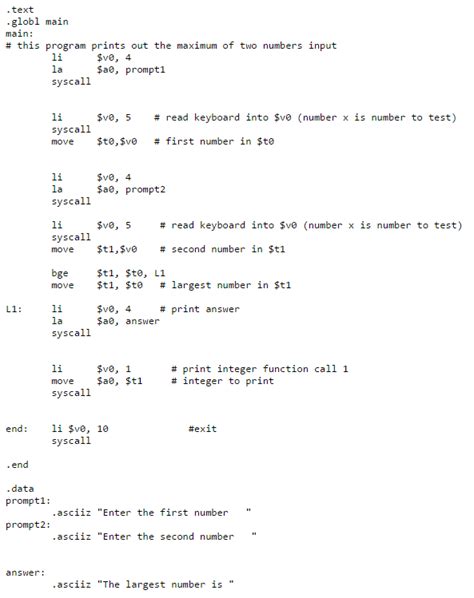assembly language mips write an assembly program to