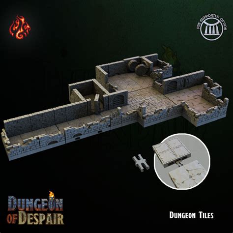 3d Printable Dungeon Of Despair Dungeon Modular Tiles And Props By Crippled God Foundry