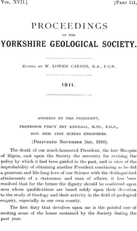 address by the president professor percy fry kendall m sc f g s hon mem inst mining