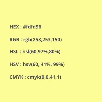 Códigos html del Color amarillo pastel Esquemas RGB HSL HEX