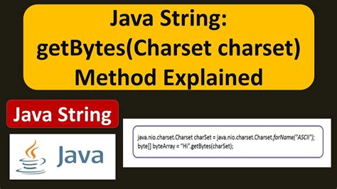 Java String Getbytes Charset Charset Method Explained Java Tutorial