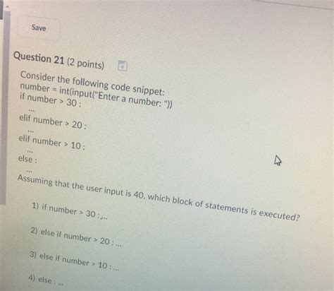 solved question 19 2 points consider the following code