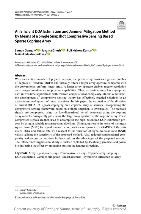 an efficient doa estimation and jammer mitigation method by means of a single snapshot