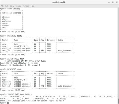 name of the error data truncated for column task at row 4 trail 1 entered the correct type in