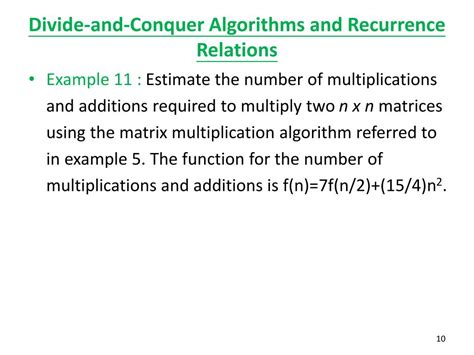 ppt 7 3 divide and conquer algorithms and recurrence relations powerpoint presentation id 642152