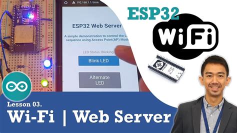 03 esp32 wi fi and web server web pages to control leds over wi fi in access point and station