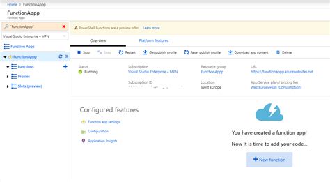 configure azure functions for powershell in the portal 4bes nl