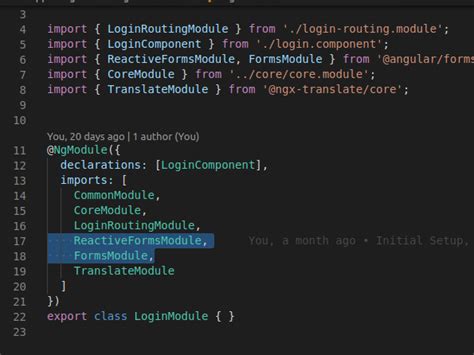 angular forms import issue stack overflow