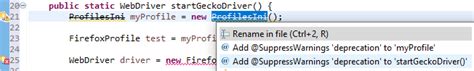selenium how to fix a deprecation warning firefox profilesini has been deprecated in java