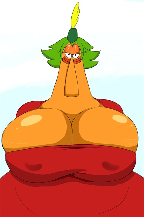 Rule 34 Chowder Cleavage Denizen1414 Endive Gigantic Breasts Green Hair Looking At Viewer