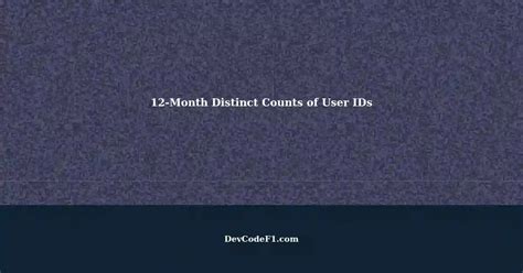 calculating distinct user ids with contact dates across a 12 month period using sql