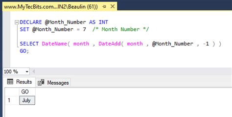 How To Convert Month Number To Month Name In SQL Server My Tec Bits