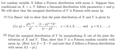 solved let random variable x follow a poisson distribution