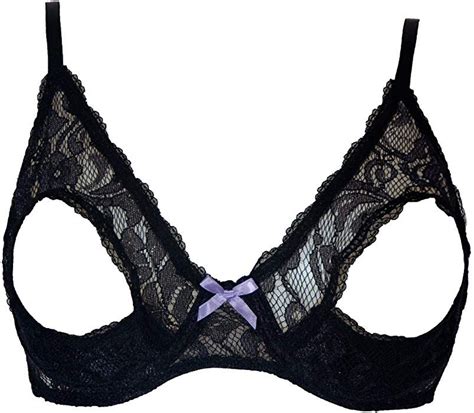 Lovefifi Womens Portrait Open Tip Bra 32 Black Open Tip Bra Peek A Boo Bra Bra