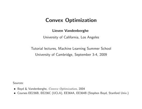 pdf convex optimization university of oxfordaz lectures b1 vandenberghe 1 2 pdf · convex