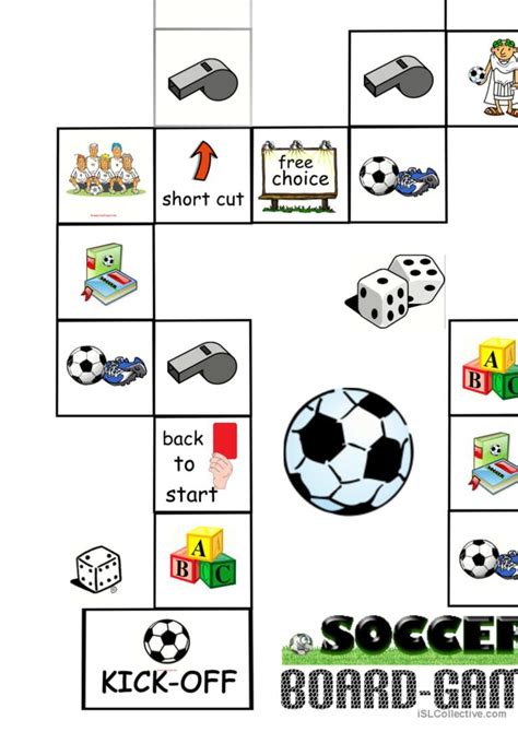 Soccer Football Board Game Boa English Esl Worksheets Pdf Doc