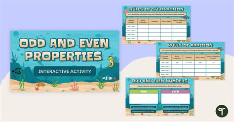 odd and even properties interactive activity teach starter