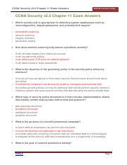 CCNA Security V2 0 Chapter 11 Exam Answers CCNA Security V2 0 Chapter