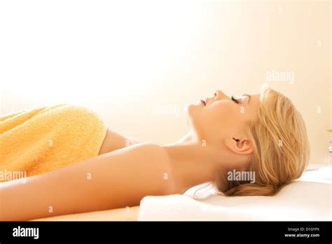 Beautiful Woman In Spa Salon Stock Photo Alamy